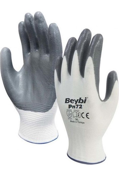 Beybi PN72 Nitril Gri Iş Eldiveni No:10 Beybi PN72 Nitril Gri Iş Eldiveni No:10