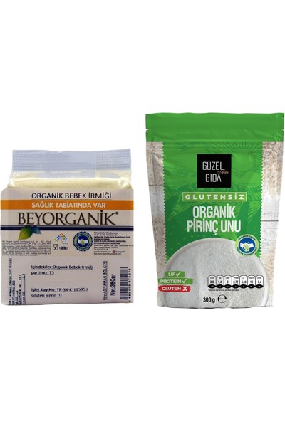 Beyorganik Organik Bebek Irmiği 350 gr Güzel Gıda Organik Pirinç Unu 300 gr Beyorganik Organik Bebek Irmiği 350 gr Güzel Gıda Organik Pirinç Unu 300 gr