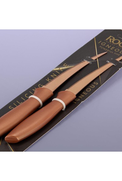 Homedius 2'li Tırtıklı Gold Rooc Bıçak Seti Bronz-19 cm Homedius 2'li Tırtıklı Gold Rooc Bıçak Seti Bronz-19 cm