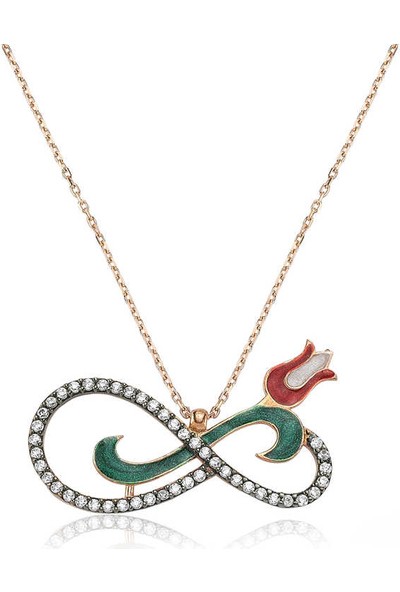 Gumush Gümüş Sonsuzluk Lale Bayan Kolye