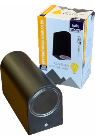 Garra Çift Yönlü Dekoratif Duvar Aplik Ampuller Dahil Gün Işığı- Siyah