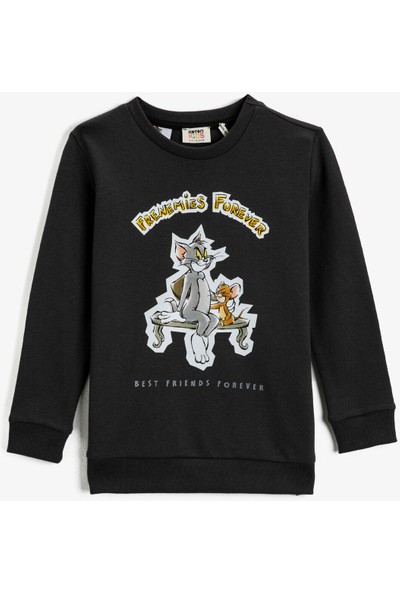 Koton Tom ve Jerry Lisanslı Baskılı Sweatshirt Pamuklu