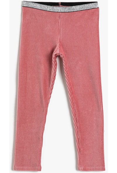 Koton Kız Çocuk Fitilli Tayt Beli Simli Pamuklu