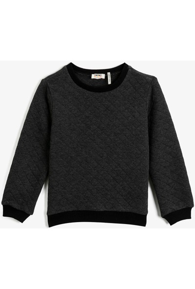 Koton Kapitone Sweatshirt Bisiklet Yaka Pamuklu Koton Kapitone Sweatshirt Bisiklet Yaka Pamuklu