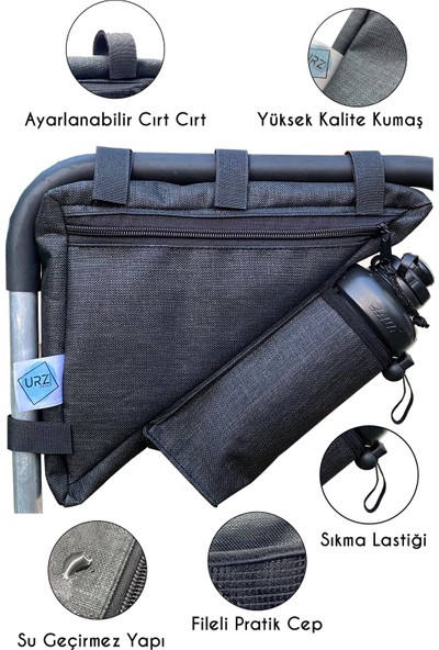 Bisiklet Çantası Üçgen Kadro Arası Suluk Hazneli 2.5 Lt. Kapasite