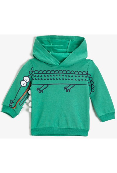 Koton Timsah Baskılı Sweatshirt Pamuklu