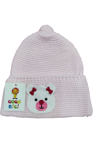 Gogo Bici Kız Çocuk 2-5 Yaş Ayıcıklı Triko Şapka