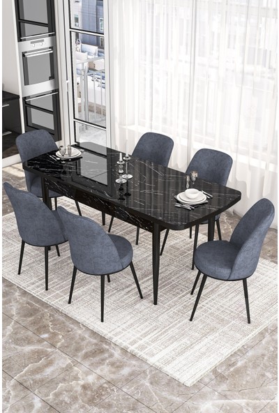 Canisa Concept Canisa Kor Serisi 70 x 114 cm Açılabilir Beyaz Mutfak Masa Takımı