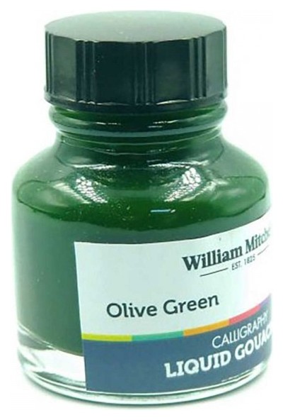 William Mitchell : Sıvı Guaj Boya : Olive Green 014 : 30 ml