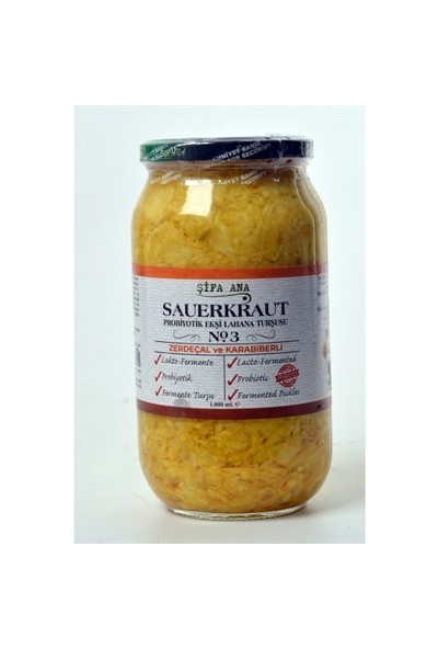 Şifa Ana Zerdeçallı Sauerkraut (Ekşi Lahana Turşusu) 1000 ml Şifa Ana Zerdeçallı Sauerkraut (Ekşi Lahana Turşusu) 1000 ml