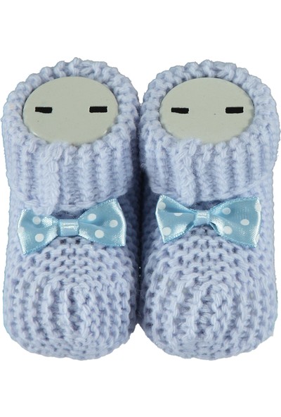 Civil Bebek Fiyonklu Triko Patik 0-6 Ay Mavi Civil Bebek Fiyonklu Triko Patik 0-6 Ay Mavi