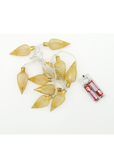 Dmrled Kozalak Pilli Ağaç Ip Süs 10 LED Işık 2m Gün Işığı Dmrled Kozalak Pilli Ağaç Ip Süs 10 LED Işık 2m Gün Işığı