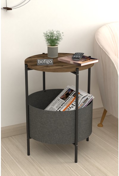 Bofigo Orta Sehpa Geniş Çantalı Sehpa Gazetelik Kitaplık Çiçeklik Lidya