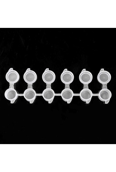 Depoart 6'lı Boş Şerit Boya Kapları 3 ml Plastik Kapaklı (10 Adet)