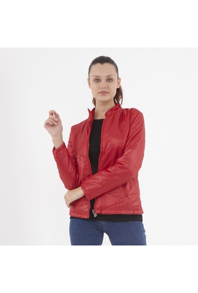 Think Simple Kadın Mont - Kırmızı