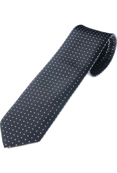 Valentino Orlandi Erkek Siyah - Beyaz Desenli Kravat