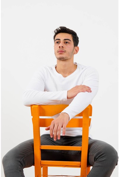 Trisiss Erkek Sweat Beyaz 9000