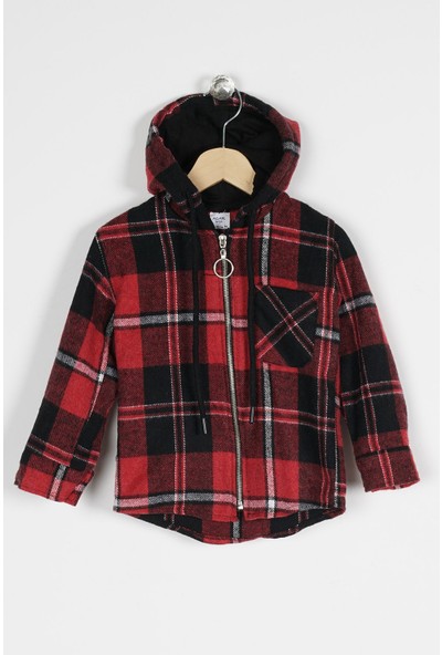 Zepkids Erkek Çocuk Kapüşonlu Kareli Fermuarlı Gömlek 5-12 Yaş Zepkids Erkek Çocuk Kapüşonlu Kareli Fermuarlı Gömlek 5-12 Yaş