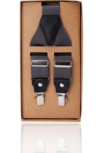 La Pescara Füme Renk Deri Bağlantılı Erkek Pantolon Askısı PAN57 La Pescara Füme Renk Deri Bağlantılı Erkek Pantolon Askısı PAN57