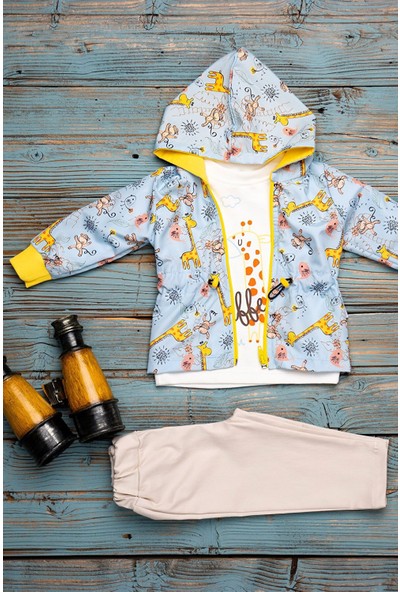 Mai Perla Big Giraffe Yağmurluklu 3 Lü Erkek Bebek Takım