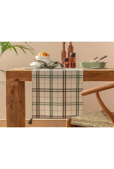 English Home Orbit Pamuk Runner 40X150 cm Bej - Yeşil English Home Orbit Pamuk Runner 40X150 cm Bej - Yeşil
