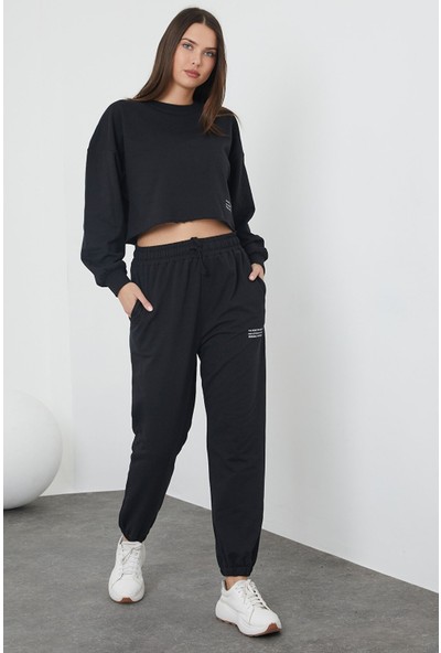 Aib Store Kadın Siyah Eşofman Takımı Aib Store Kadın Siyah Eşofman Takımı
