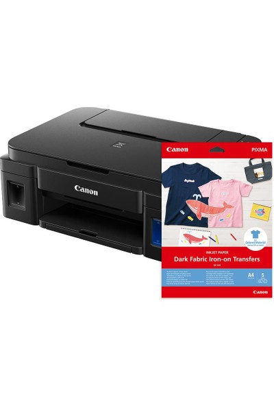 Canon G3415 Renkli Inkjet Yazıcı/ Fotokopi + Tarama/ Wifi/ Mobil Baskı + Transfer Kağıdı DF-101 A4 Canon G3415 Renkli Inkjet Yazıcı/ Fotokopi + Tarama/ Wifi/ Mobil Baskı + Transfer Kağıdı DF-101 A4