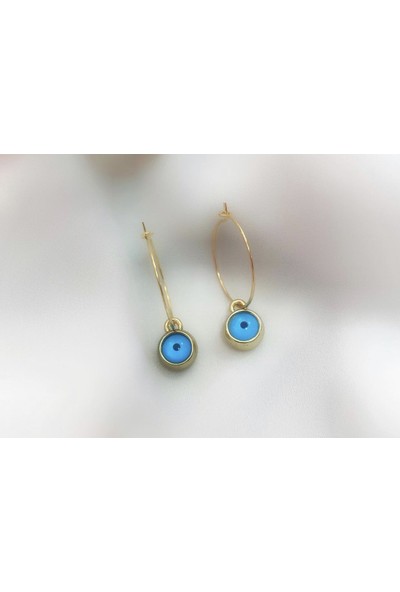 Karya Gümüş Nazar Boncuklu Halka Küpe