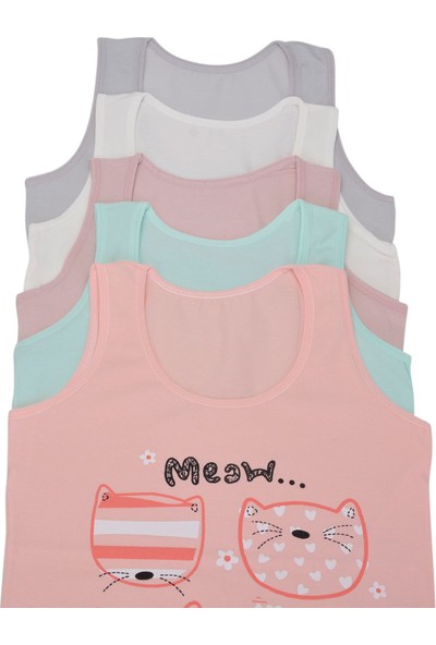 Nicoletta Mıxcolor Kız Çocuk Atlet Geniş Askılı 5 Li Paket Likralı