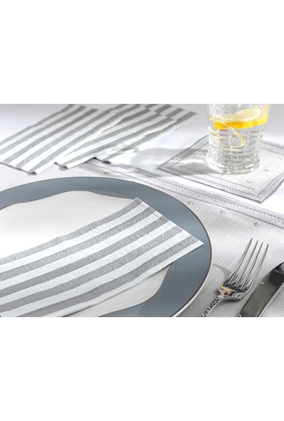 English Home Striped Kağıt 20'li Kağıt Peçete 33X40 Silver