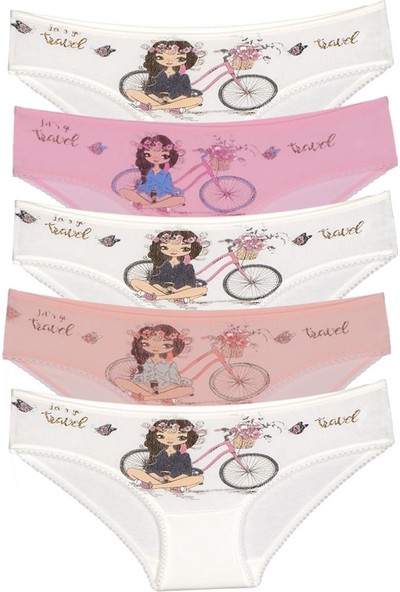 Nicoletta Mıxcolor Kız Çocuk Külot 5 Li Paket Likralı