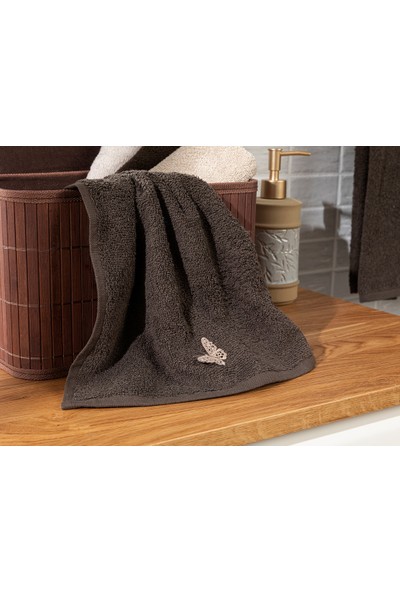 English Home Galia Butterfly Nakışlı Pamuklu El Havlusu 30X40 cm Kahve English Home Galia Butterfly Nakışlı Pamuklu El Havlusu 30X40 cm Kahve