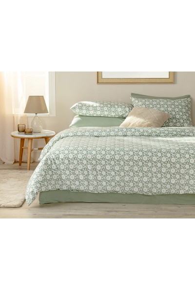 English Home Parterre Pamuk Tek Kişilik Nevresim Takımı 160X220 cm Yeşil