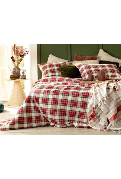 English Home Royal Stewart Flanel Çift Kişilik Nevresim Takımı 200X220 cm Kırmızı English Home Royal Stewart Flanel Çift Kişilik Nevresim Takımı 200X220 cm Kırmızı