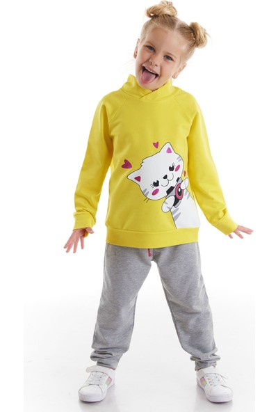 Denokids Şipşak Kedi Kız Eşofman Takım