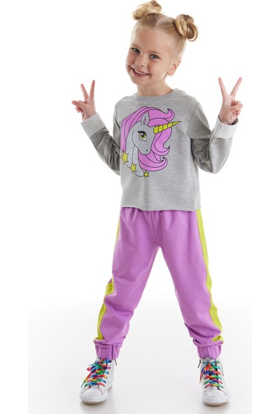 Denokids Unicorn Lila Kız Eşofman Takım Denokids Unicorn Lila Kız Eşofman Takım