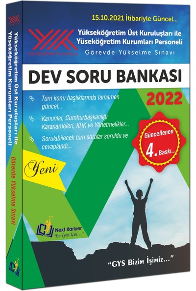 Next Kariyer Yayınları 2022 Yükseköğretim Üst Kuruluşları ile Yüseköğretim Kurumları Personeli Gys Dev Soru Bankası Next Kariyer Yayınları 2022 Yükseköğretim Üst Kuruluşları ile Yüseköğretim Kurumları Personeli Gys Dev Soru Bankası