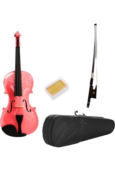 Müzikhane 4/4 Pembe Keman (Kutu-Yay-Reçine)
