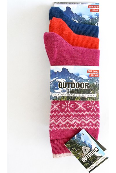 Icon Socks 3 ' Lü Norveç Unisex Termal Yün Kışlık Çorap