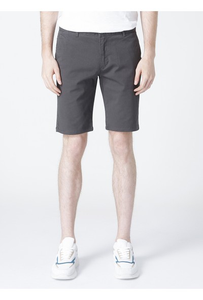 Limon Standart Düz Antrasit Erkek Bermuda Şort