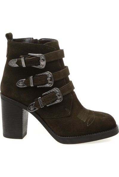 Fabrika Deri Topuklu Bot