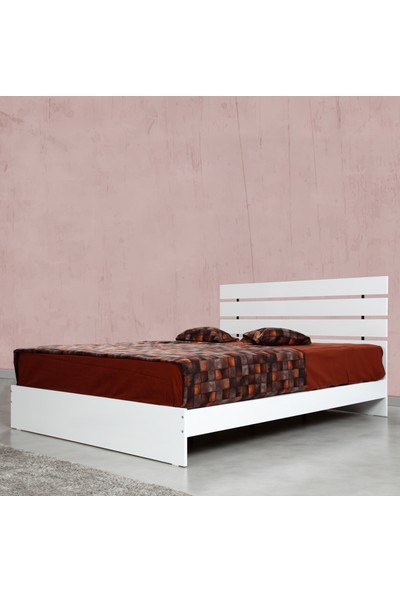 Huga Çift Kişilik 150LK Karyola -Beyaz / 150X200 Başlıklı Karyola / Beyaz Yatak Odası Karyola Huga Çift Kişilik 150LK Karyola -Beyaz / 150X200 Başlıklı Karyola / Beyaz Yatak Odası Karyola