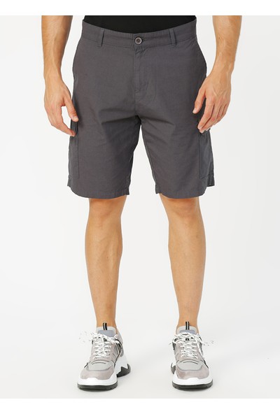 Limon Antrasit Pamuklu Erkek Kargo Şort