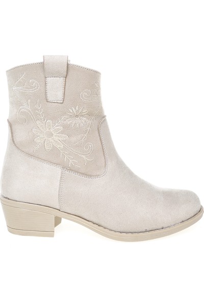 Fabrika Vınson Bej Kadın Süet Topuklu Bot