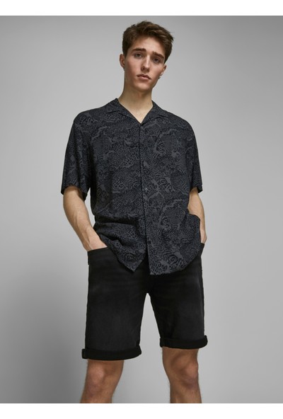 Jack & Jones Regular Fit Siyah Erkek Denim Şort Jack & Jones Regular Fit Siyah Erkek Denim Şort
