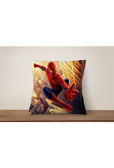 Şen Dekorasyon Örümcek Adam Çocuk Yastık Kılıfı