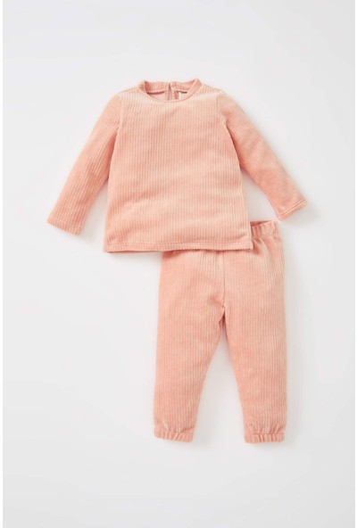DeFacto Kız Bebek Pamuklu Uzun Kollu Pijama Takım W0520A221WN