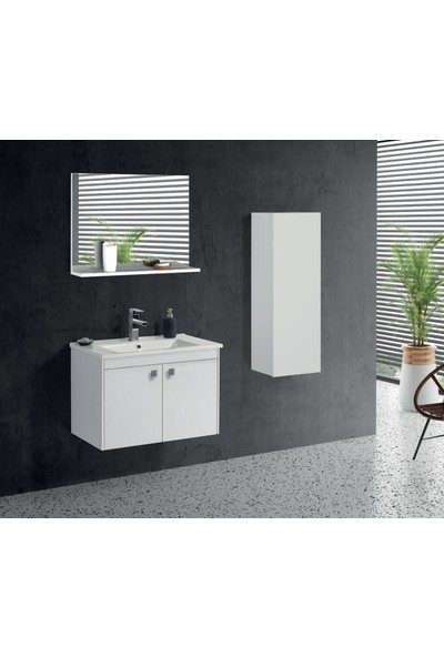 Linda 75 Antrasit Meşe Banyo Dolabı Takımı 75*52 cm