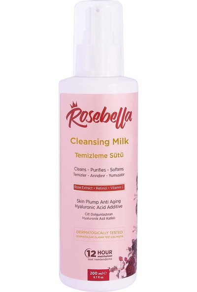 Rosebella Sıkılaştırıcı ve Nemlendirici Yüz Temizleme Sütü 200 ml