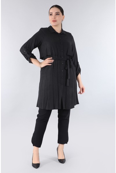 Kifayet Siyah Büyük Beden Tunik